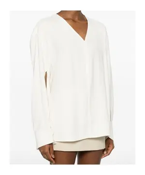 TOTEME V-neck Long Sleeve Blouse - White