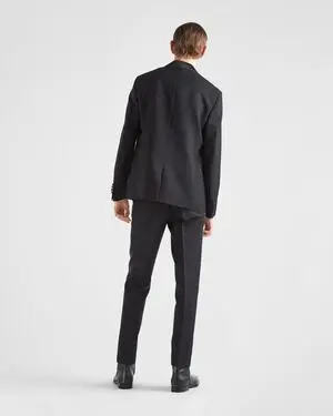Prada Stripe-detailed Tailored Mohair And Wool Trousers