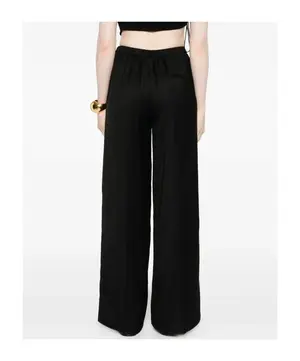 FORTE_FORTE Pinstriped Trousers - Black