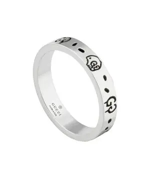 Gucci Ghost Motif Ring - Silver