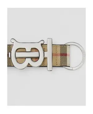 Burberry Logo Plaque Checked Key Ring - Multicolor