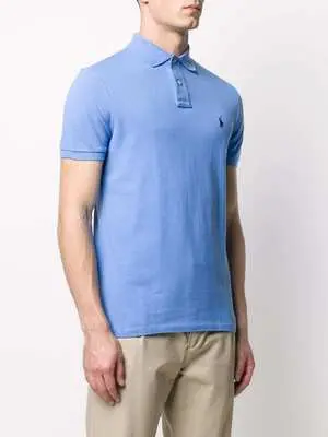 Polo Ralph Lauren Logo Embroidered Short-sleeved Polo Shirt - Blue