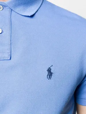 Polo Ralph Lauren Logo Embroidered Short-sleeved Polo Shirt - Blue