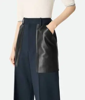 Bottega Veneta Wide Leg Pants With Leather Pockets