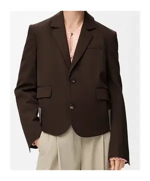 Loewe Single-breasted Cropped Jacket With Elasticated Back Hem