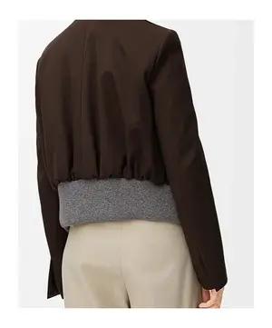 Loewe Single-breasted Cropped Jacket With Elasticated Back Hem