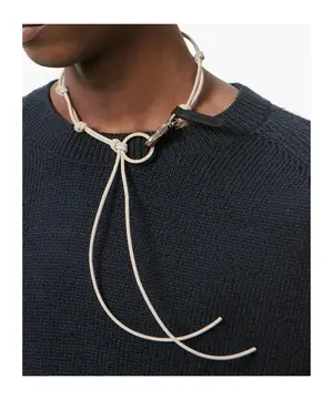 Our Legacy Knotted Leather Cord Necklace - Yellow