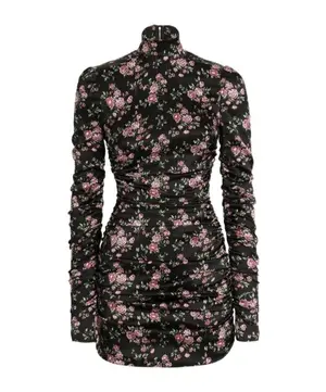 Dolce & Gabbana Ruched Floral Mini Dress