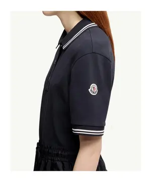 Moncler Paneled Short-sleeve Polo Dress