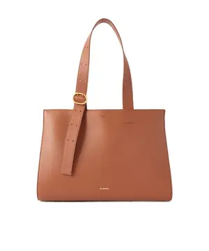 JIL SANDER Buckle-strap Leather Tote Bag