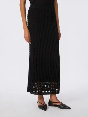 Max Mara Open-knit Cotton Skirt