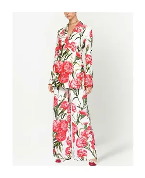 Dolce & Gabbana Carnation-printed Jersey Turlington Blazer - Multicolor