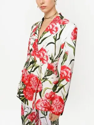 Dolce & Gabbana Carnation-printed Jersey Turlington Blazer - Multicolor