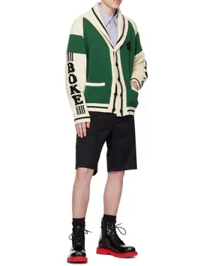 Kenzo Logo Patch Knee-length Cargo Shorts - Black