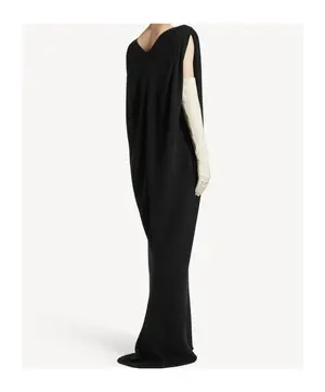 Balenciaga Long Sack Dress In Silk And Wool Crepe