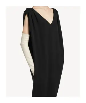 Balenciaga Long Sack Dress In Silk And Wool Crepe