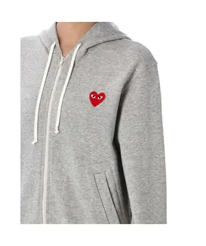Comme Des Garçons Heart Logo Zip Hoodie