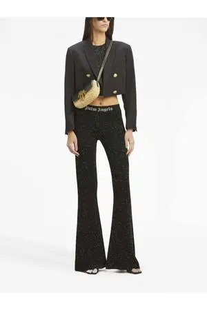 Palm Angels Embellished Flared Pants - Black