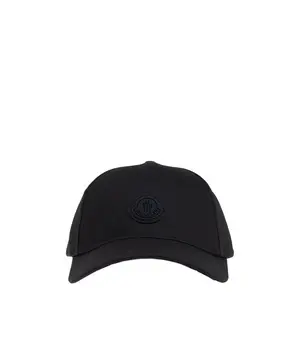 Moncler Baseball Cap With Logo Patch - Black