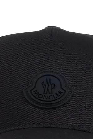 Moncler Baseball Cap With Logo Patch - Black