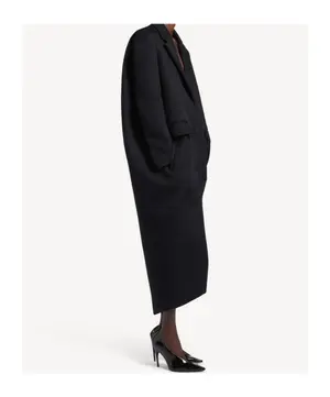 Balenciaga Single-breasted Long Coat - Black