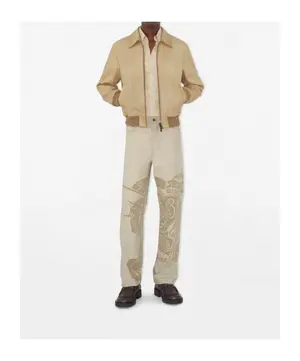 Burberry Equestrian Knight Design Jacquard Straight-leg Jeans