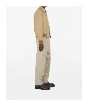 Burberry Equestrian Knight Design Jacquard Straight-leg Jeans