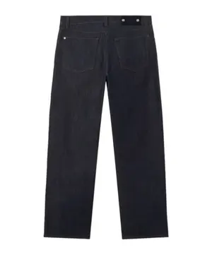 Stone Island Straight Leg Jeans With Logo Patch - Blue Raw