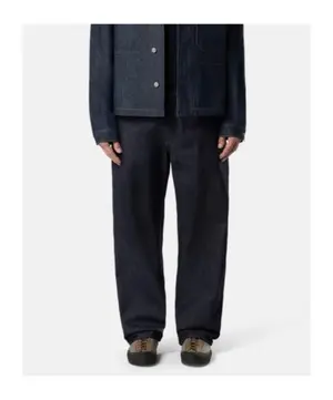 Stone Island Straight Leg Jeans With Logo Patch - Blue Raw