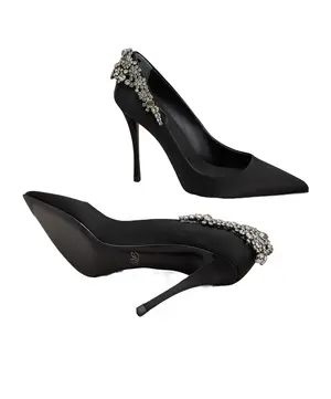 ROGER VIVIER Efflorescence Crystal Embellished Satin Pumps