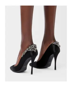 ROGER VIVIER Efflorescence Crystal Embellished Satin Pumps
