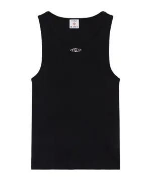 Casablanca Ribbed Tank Top - Black