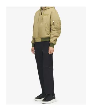 Alexander McQueen Hooded Bomber Jacket - Light Brown
