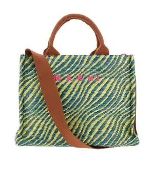 Marni Logo-embroidered Tote Bag - Multicolor