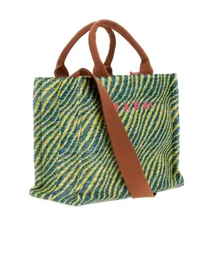 Marni Logo-embroidered Tote Bag - Multicolor