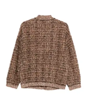 Bruno Manetti Metallic Thread Cable Knit Cardigan