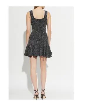 LoveShackFancy Sarajane Sequin Mini Dress - Black