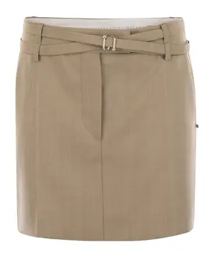 Sportmax Fify Mini Skirt With Belt - Nude