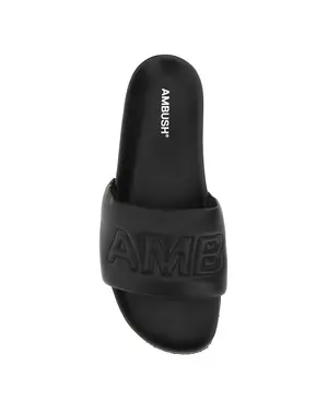 AMBUSH Logo Embossed Padded Slides - Black