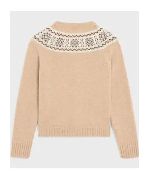 Celine Triomphe Fair Isle Wool Cardigan