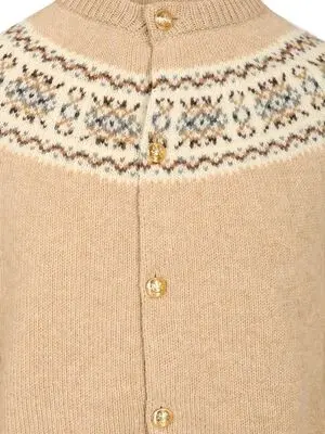 Celine Triomphe Fair Isle Wool Cardigan