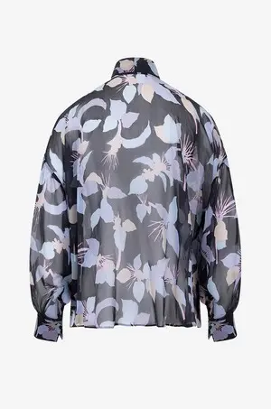 Chloé Long-sleeved Blouse With Graphic Print And Lace Neckline