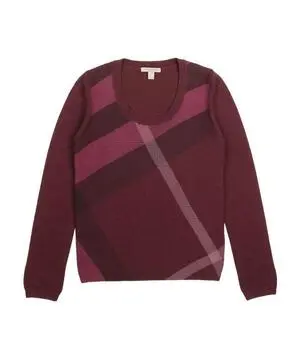 Burberry Round Neck Long-sleeved Pullover - Red