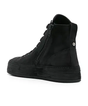 ANN DEMEULEMEESTER Coated-finish High Top Sneakers - Black