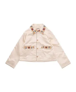 BODE Embroidered Floral Satin Jacket