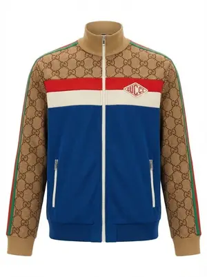 Gucci Gg Technical Jersey Jacket - Blue