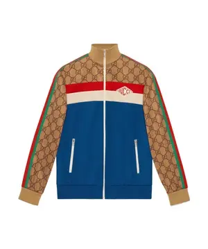 Gucci Gg Technical Jersey Jacket - Blue