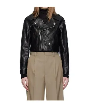 Auralee Short Cycling Leather Jacket