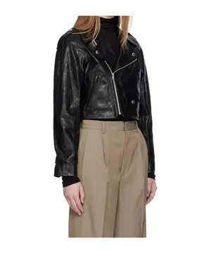 Auralee Short Cycling Leather Jacket