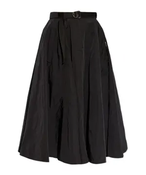 Moncler Belted Flared Midi Skirt